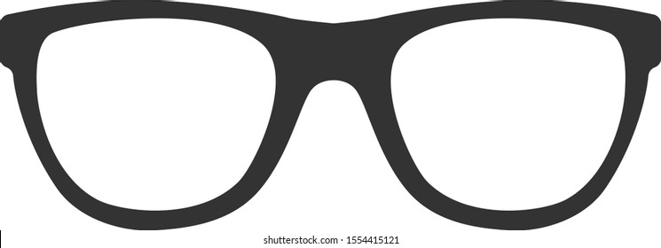 Black Glasses Front View Stock Vector (Royalty Free) 1554415121