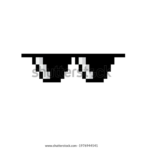 Black Glasses Pixel Art Pixel Black Stock Vector (Royalty Free ...