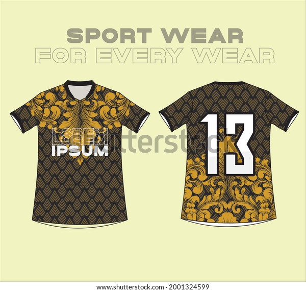 Black Gold Batik Pattern Fabric Textile Stock Vector (Royalty Free ...