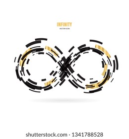 Black Gold Brush Stroke Infinity Moebius: vector de stock (libre de ...