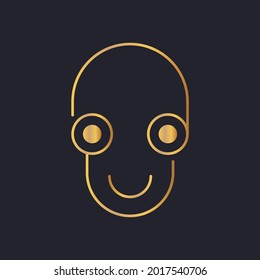 Black Gold Character Face Illustartion Vector Stock Vector (Royalty ...