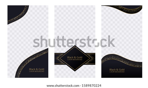 Black Gold Design Layout Luxury Frame Stock Vector (Royalty Free ...