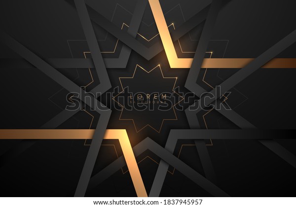 Black Gold Geometric Shapes Background Stock Vector (Royalty Free ...