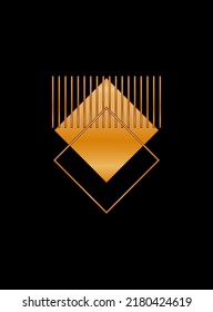 Black Gold Graphic Geometric Shape Icon Stock Vector (Royalty Free ...