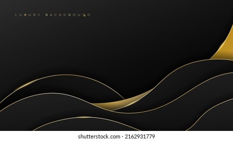 Black Gold Line Background Design Paper Stock Vector (Royalty Free ...
