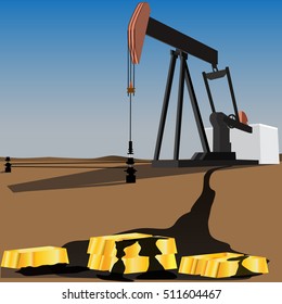 Black Gold Oil Pump Stock Vector (Royalty Free) 511604467 | Shutterstock