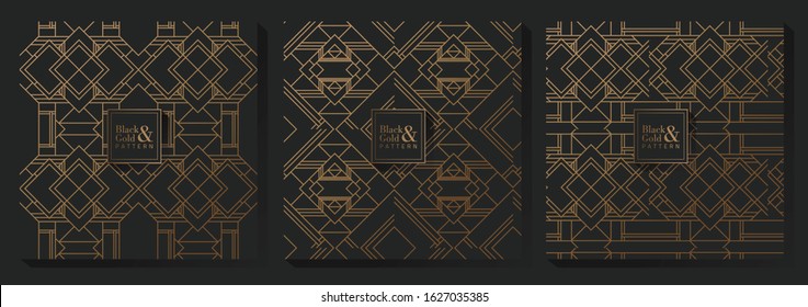 Black Gold Pattern Background Stock Vector (Royalty Free) 1627035385 ...