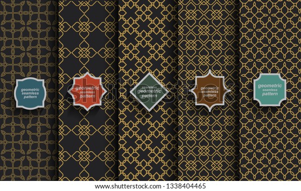 Black Gold Seamless Islamic Patterns Vector Stock Vector (Royalty Free ...