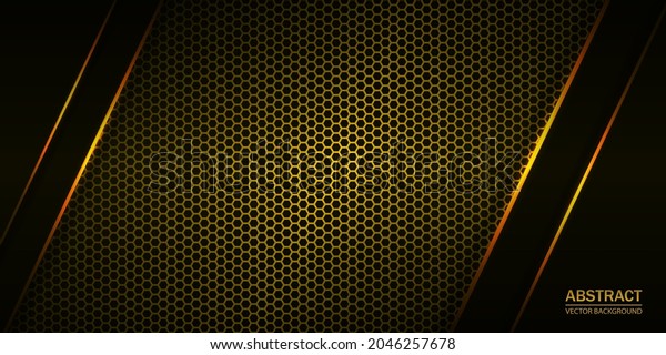 Black Gold Shapes On Gold Hexagonal Stock Vector (Royalty Free ...