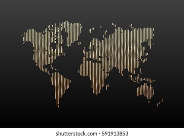 Black Gold World Map Design Vintage Stock Vector (Royalty Free ...