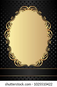 Black Golden Frame Stock Vector (Royalty Free) 1025510422 | Shutterstock