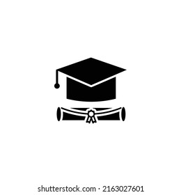 Black Graduation Cap Certificate Icon Design Stock Vector (Royalty Free ...