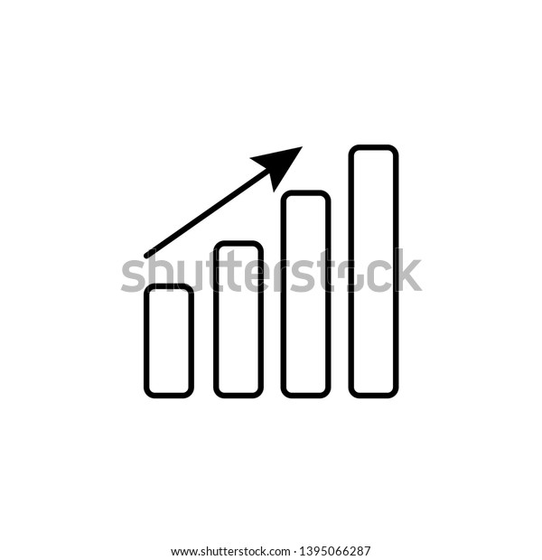 Black Growing Graph Simple Line Vector Stock Vector (Royalty Free ...