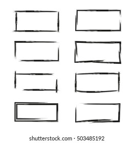 Set Grunge Horizontal Frames Vector Illustration Stock Vector (Royalty ...
