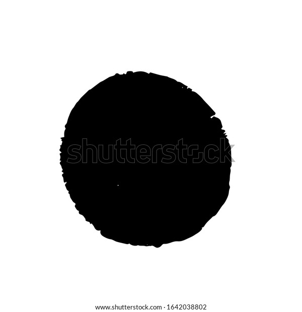 Black Grunge Hand Drawn Ink Circle Stock Vector (Royalty Free ...