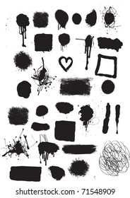 Black Grunge Marks On White Background Stock Vector (Royalty Free ...