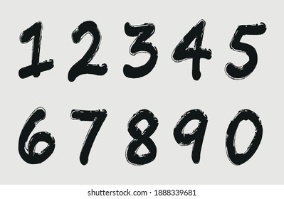 Set Grunge Numbersvector Dirty Numbers Stock Vector (Royalty Free ...
