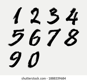 Black Grunge Numbers Set Vector Illustration Stock Vector (Royalty Free ...