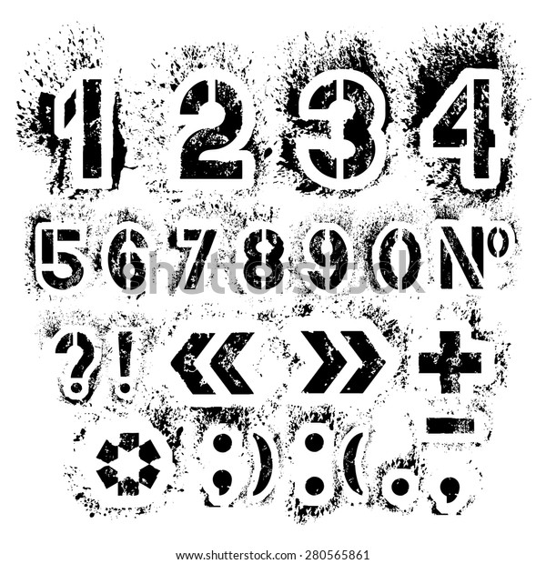 Black Grunge Numbers Your Design Stock Vector (Royalty Free) 280565861