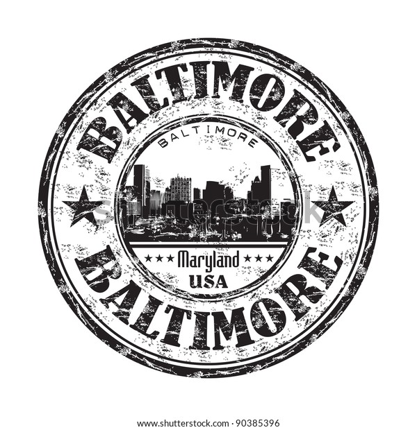 Black Grunge Rubber Stamp Name Baltimore Stock Vector (Royalty Free ...