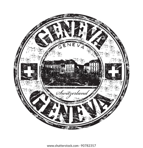 Black Grunge Rubber Stamp Name Geneva Stock Vector (Royalty Free ...
