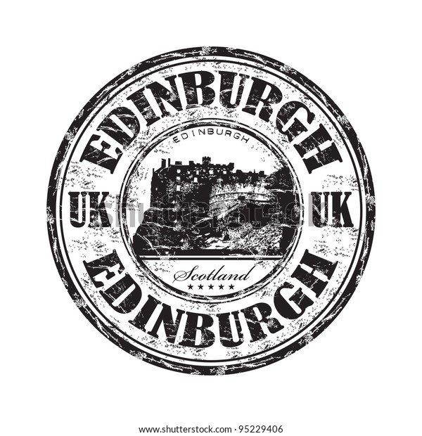 Black Grunge Rubber Stamp Name Edinburgh Stock Vector (Royalty Free ...