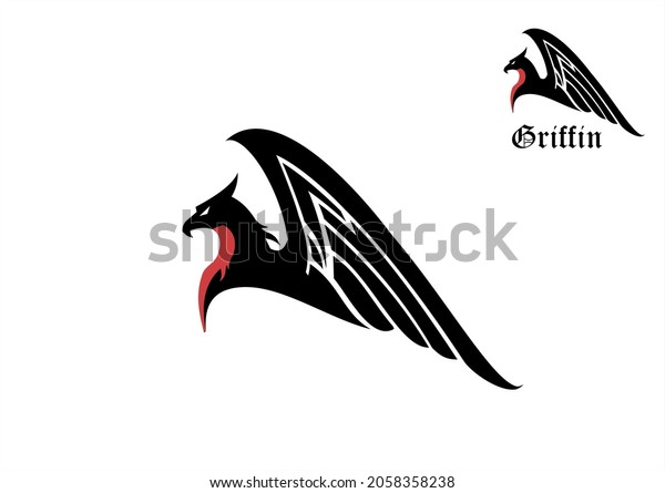 Black Gryphon Black Hawk Black Griffin Stock Vector (Royalty Free ...