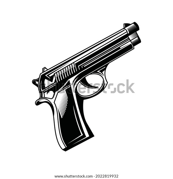 Black Gun Vector Illustration Graphic Design Stock Vector (Royalty Free ...