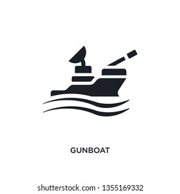 Black Gunboat Isolated Vector Icon Simple Stock Vector (Royalty Free ...