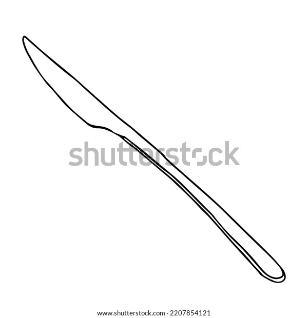 Black Hand Drawing Outline Flat Vector Stock Vector (Royalty Free ...