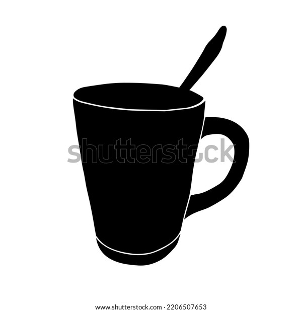 Black Hand Drawing Outline Vector Illustration Stock Vector (Royalty ...