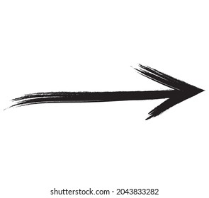 Black Hand Drawn Brush Stroke Arrow Stock Vector (Royalty Free ...