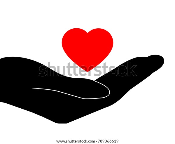 Black Hand Heart Design Stock Vector (Royalty Free) 789066619 ...