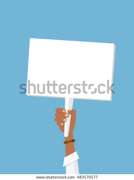 Black Hand Holding Picket Sign Isolated Stock Vector (Royalty Free ...