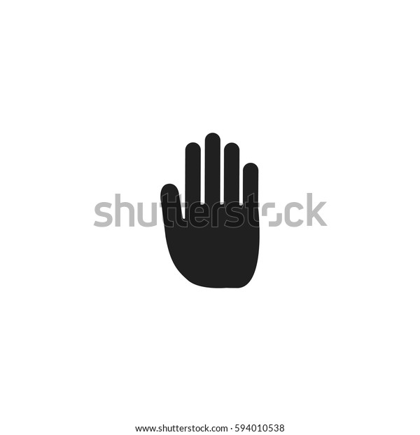 Black Hand Icon Stop Sign Vector Stock Vector (Royalty Free) 594010538 ...