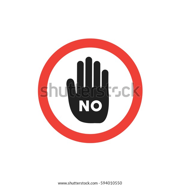 Black Hand Icon Stop Sign Vector Stock Vector (Royalty Free) 594010550