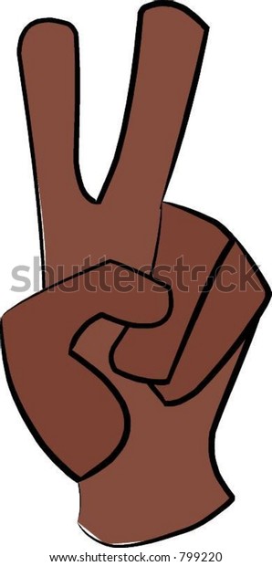 Black Hand Making Peace Sign Stock Vector (Royalty Free) 799220