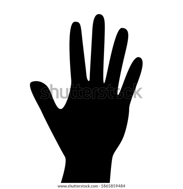 Black Hand Silhouette Isolated On White Stock Vector (Royalty Free ...