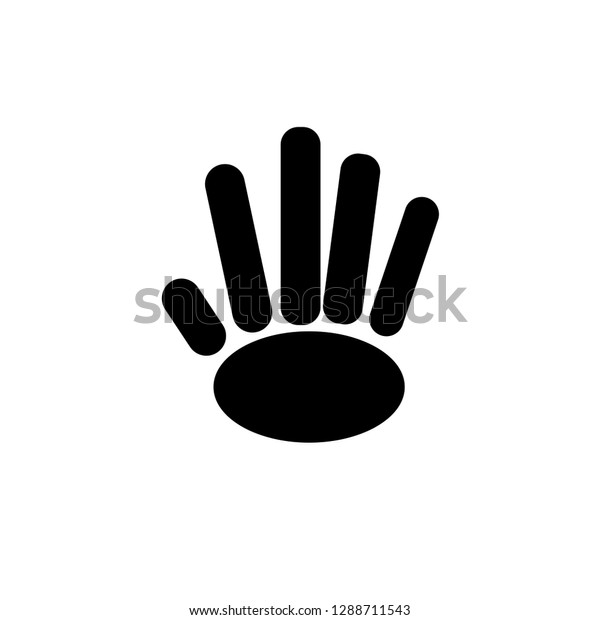 Black Hand Symbol On White Background Stock Vector (Royalty Free ...