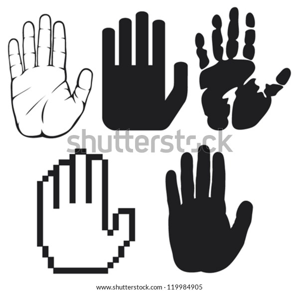 Black Hands Stock Vector (Royalty Free) 119984905 | Shutterstock
