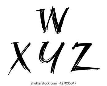 Black Handwritten Alphabets Font Vector Illustration: Vector có sẵn ...