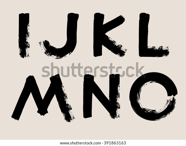 Black Handwritten Alphabets Font Vector Illustration Stockvektor ...