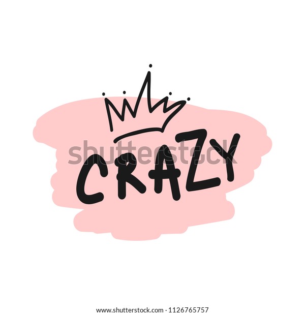 Black Handwritten Text Crazy Outline Crown: เวกเตอร์สต็อก (ปลอดค่า ...