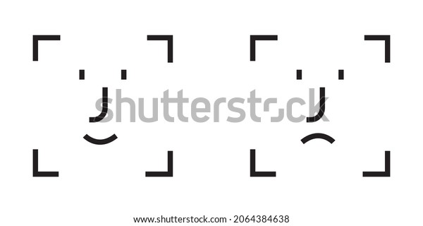 Black Happy Sad Smile Computer Elements Stock Vector (Royalty Free ...