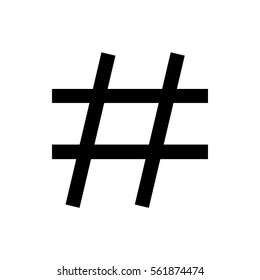 Black Hash Tag Icon Shadow Isolated Stock Vector (Royalty Free ...