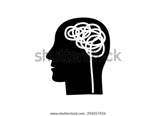 Black Head On White Background Stock Vector (Royalty Free) 296057426 ...