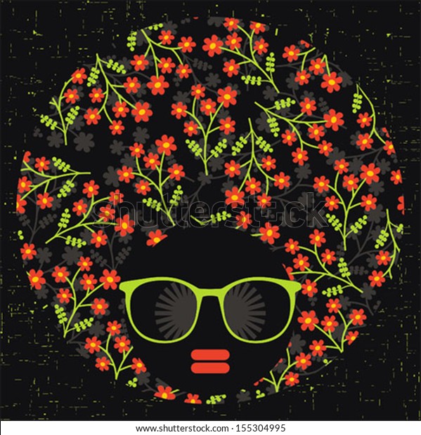 Black Head Woman Strange Pattern On Stock Vector (Royalty Free ...