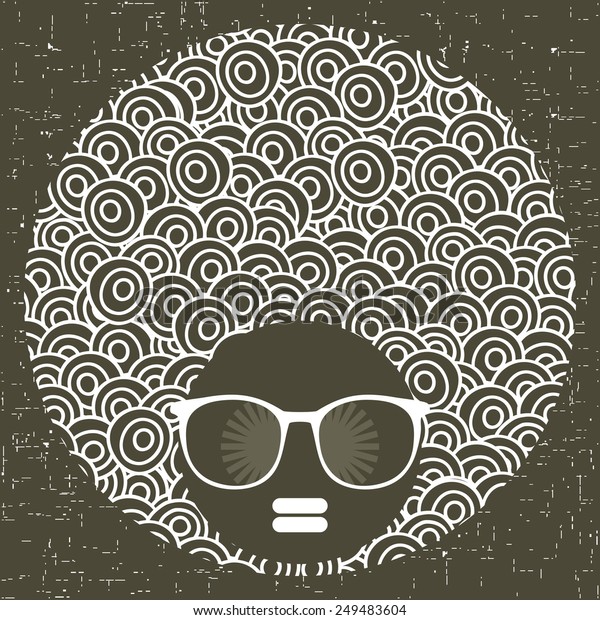 Black Head Woman Strange Pattern On Stock Vector (Royalty Free ...