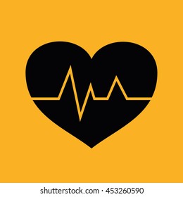 Black Heart Pulse Icon Vector Illustration Stock Vector (Royalty Free ...