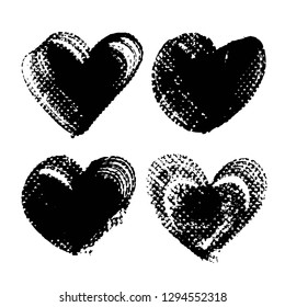 Black Heart Shape Abstract Textured Smooth Stock Vector (Royalty Free ...